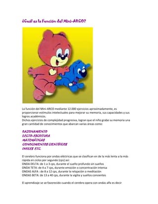 Jugar y aprender con mini arco | DOCX