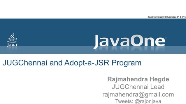 JUGChennai and Adopt-a-JSR program | PPT