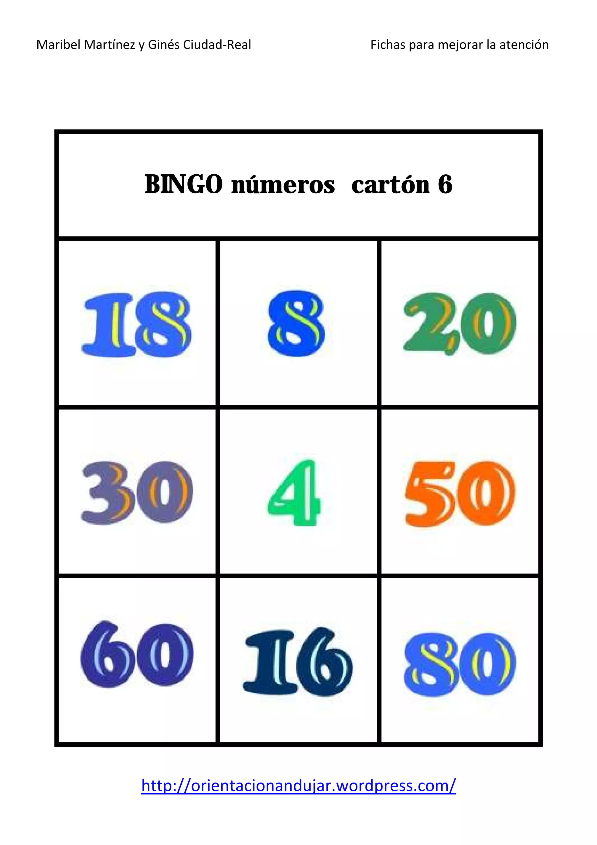 Juguemos al-bingo-de-los-numeros-color | PDF