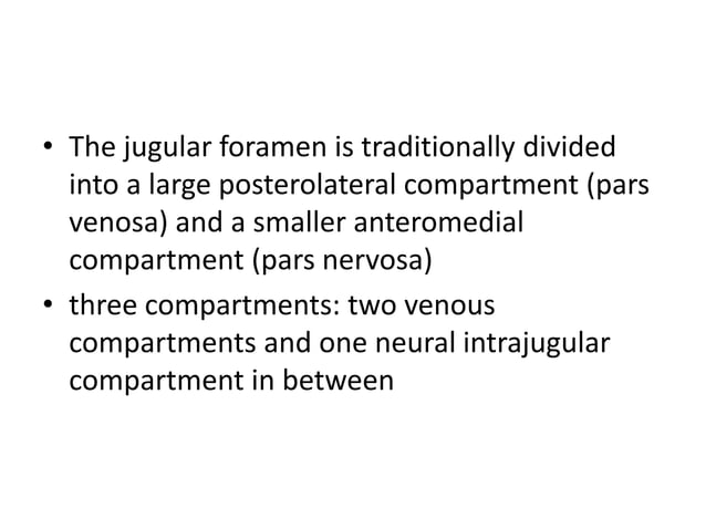 Jugular foramen anatomy and approaches | PPTX