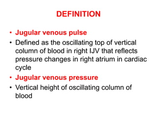 Jugular venous pressure and pulse pptx | PPTX