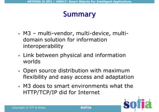 SOFIA - M3 Smart Space Infrastructure. VTT/NOKIA | PPT