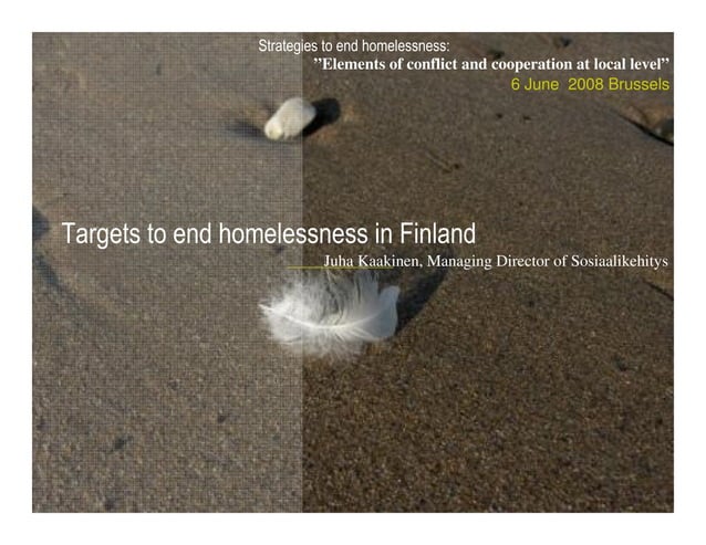 Targets to End Homelessness in Finland | PDF