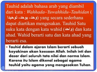 Juhdi,pengertian tauhid dan urgensinya | PPTX