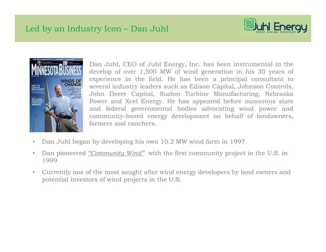 Juhl Energy - Company Presentation April 2014 | PPT