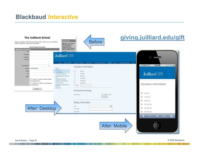 The Juilliard School Before & After Blackbaud Interactive Design ...