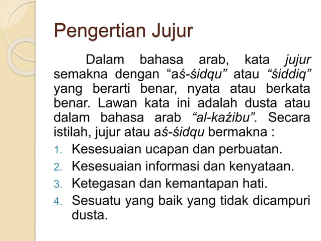 Jujur itu indah | PPT