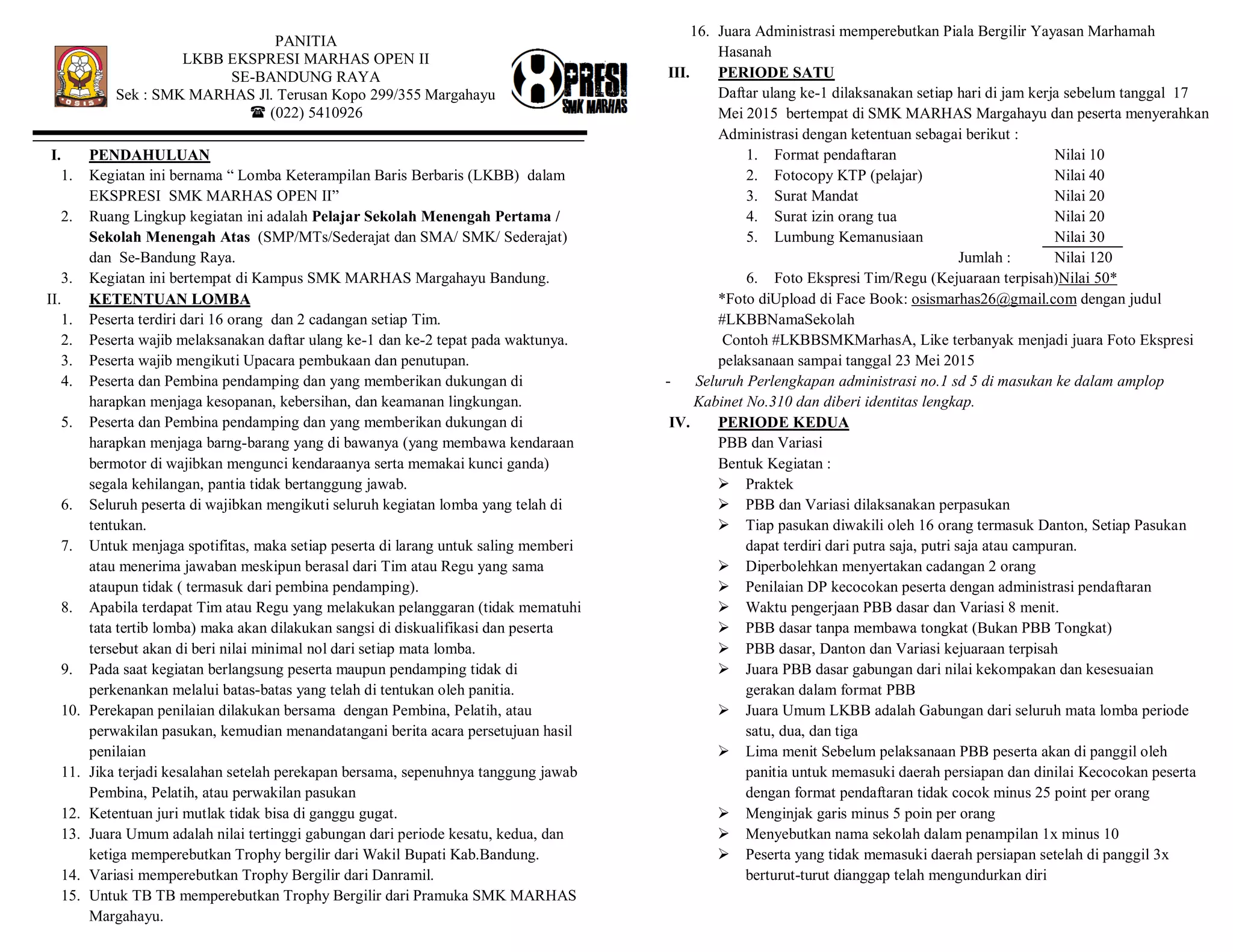 Juklak lomba lkbb ekspresi2015 | PDF