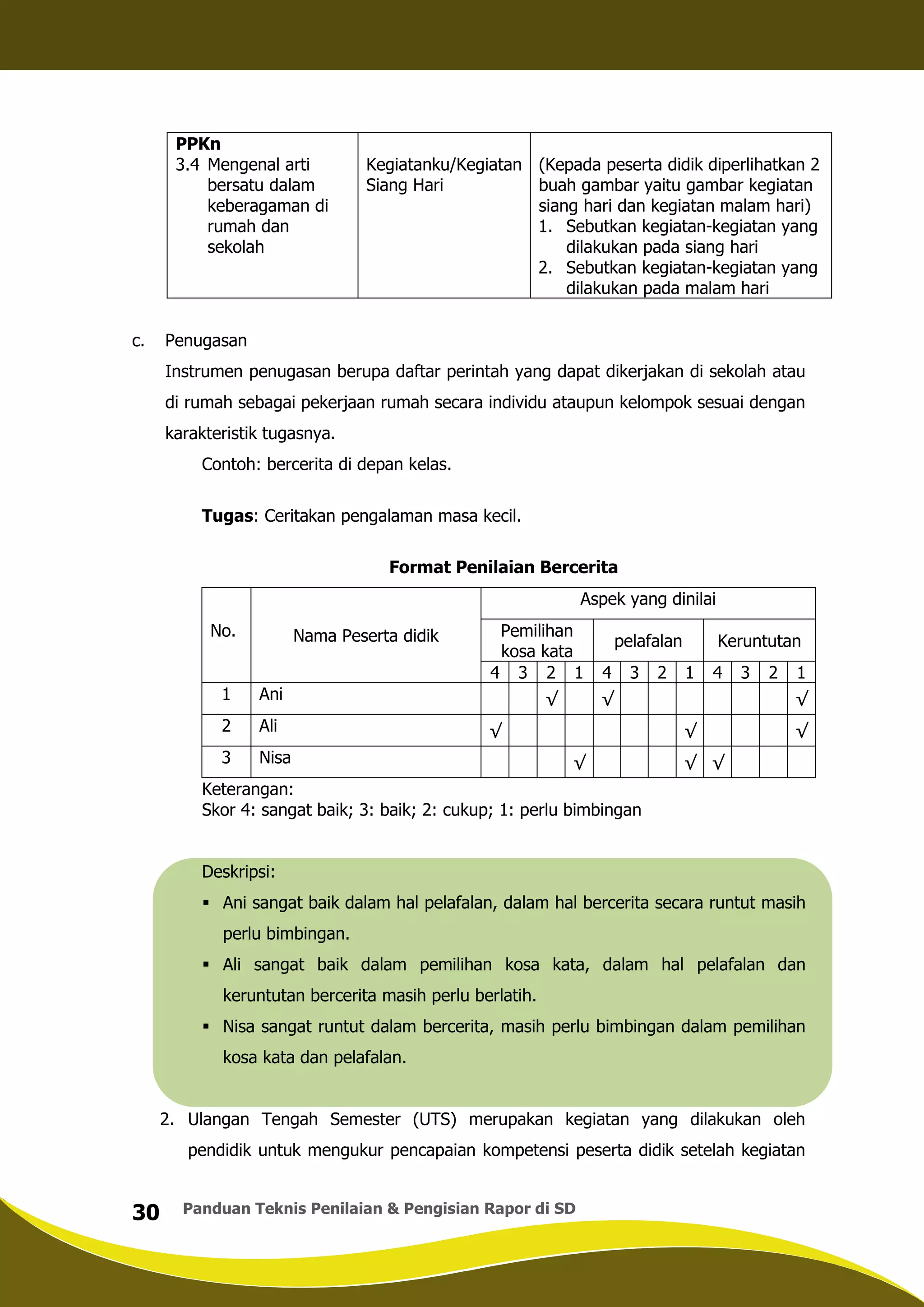 Juknis penilaian-sd-2014-tt-dirjen | PDF