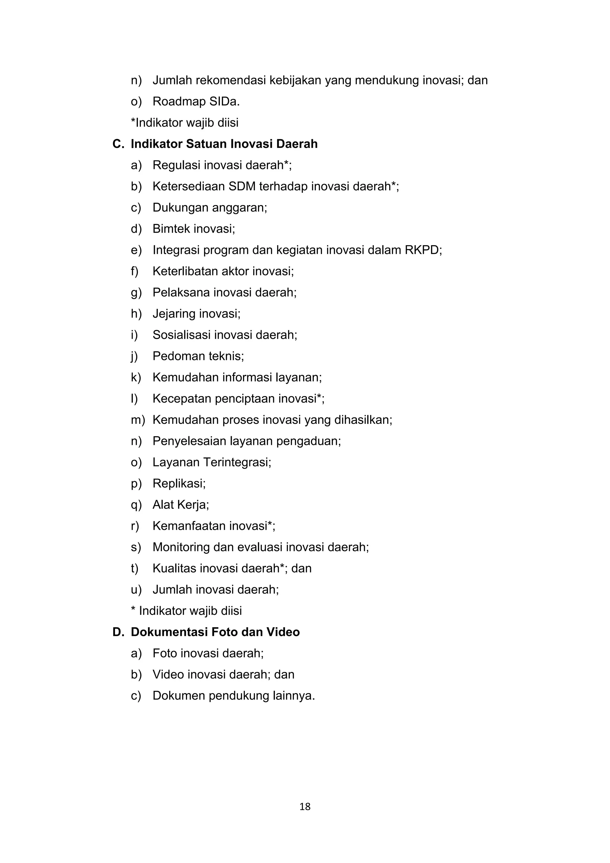 Petunjuk Teknis Indeks Inovasi Daerah (IDD) | PDF