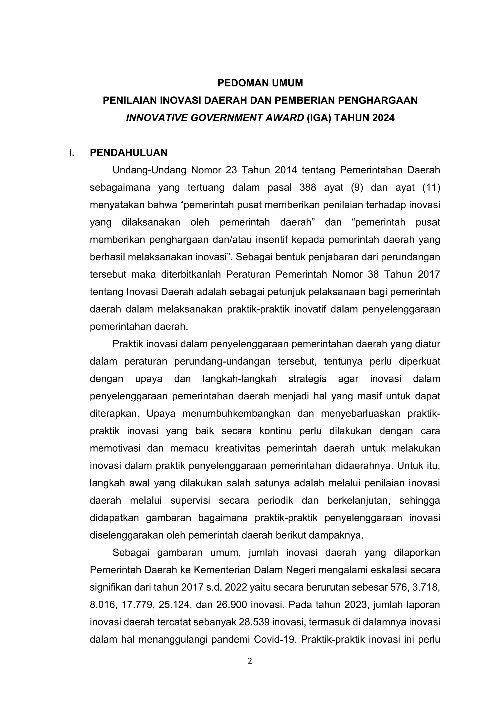 Petunjuk Teknis Indeks Inovasi Daerah (IDD) | PDF