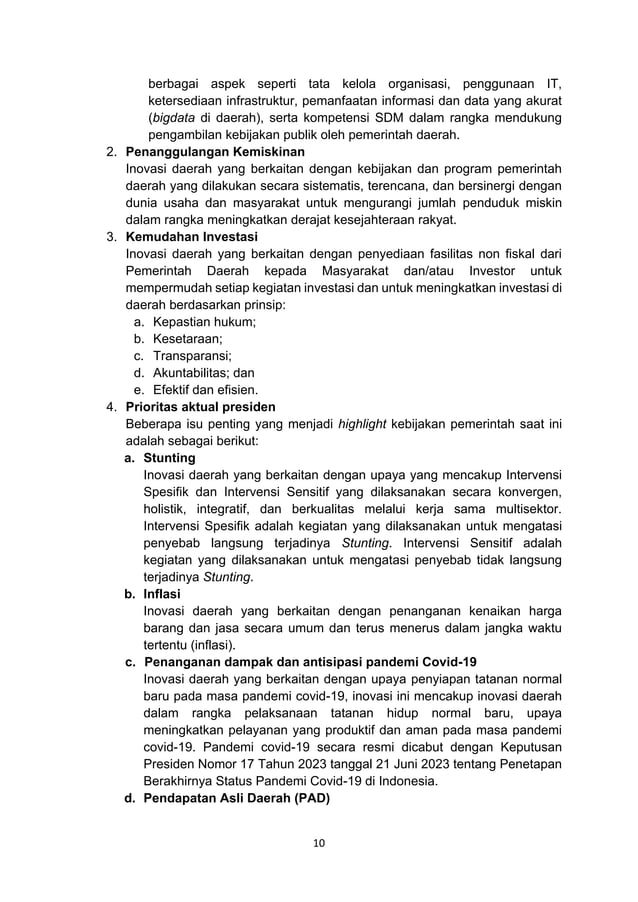 Petunjuk Teknis Indeks Inovasi Daerah (IDD) | PDF