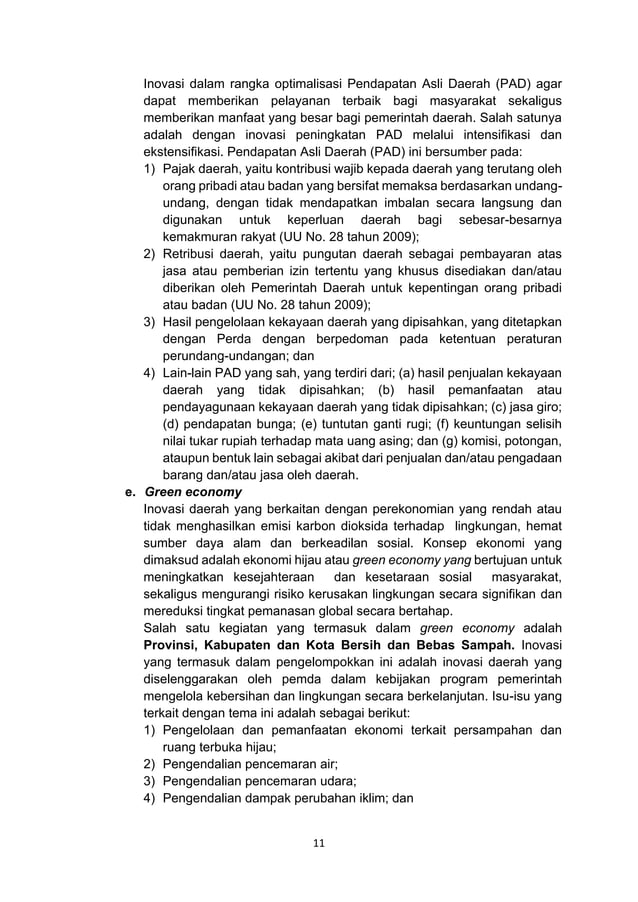 Petunjuk Teknis Indeks Inovasi Daerah (IDD) | PDF
