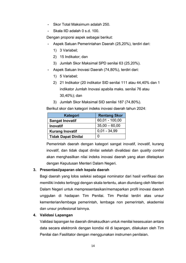 Petunjuk Teknis Indeks Inovasi Daerah (IDD) | PDF