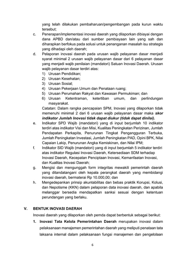 Petunjuk Teknis Indeks Inovasi Daerah (IDD) | PDF