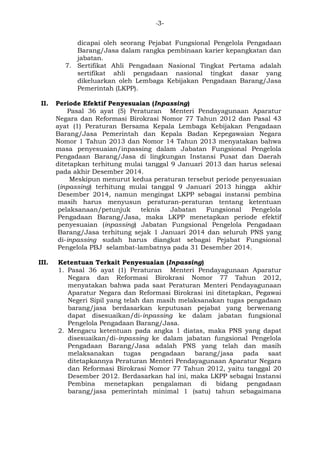 Juknis inpassing jabatan fungsional pengadaan barang dan Jasa | PDF