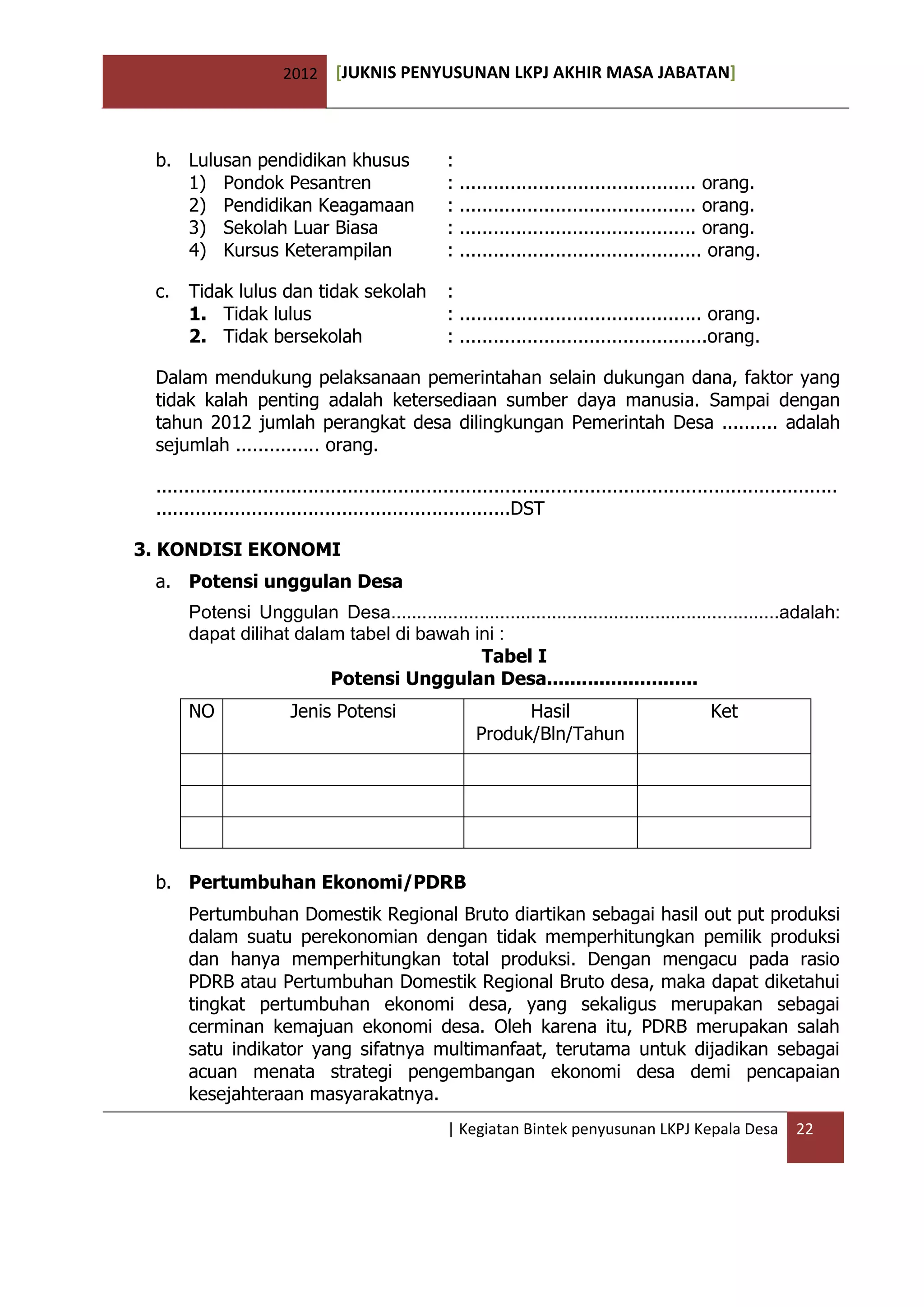 Juknis LKPJ Kepala Desa | PDF