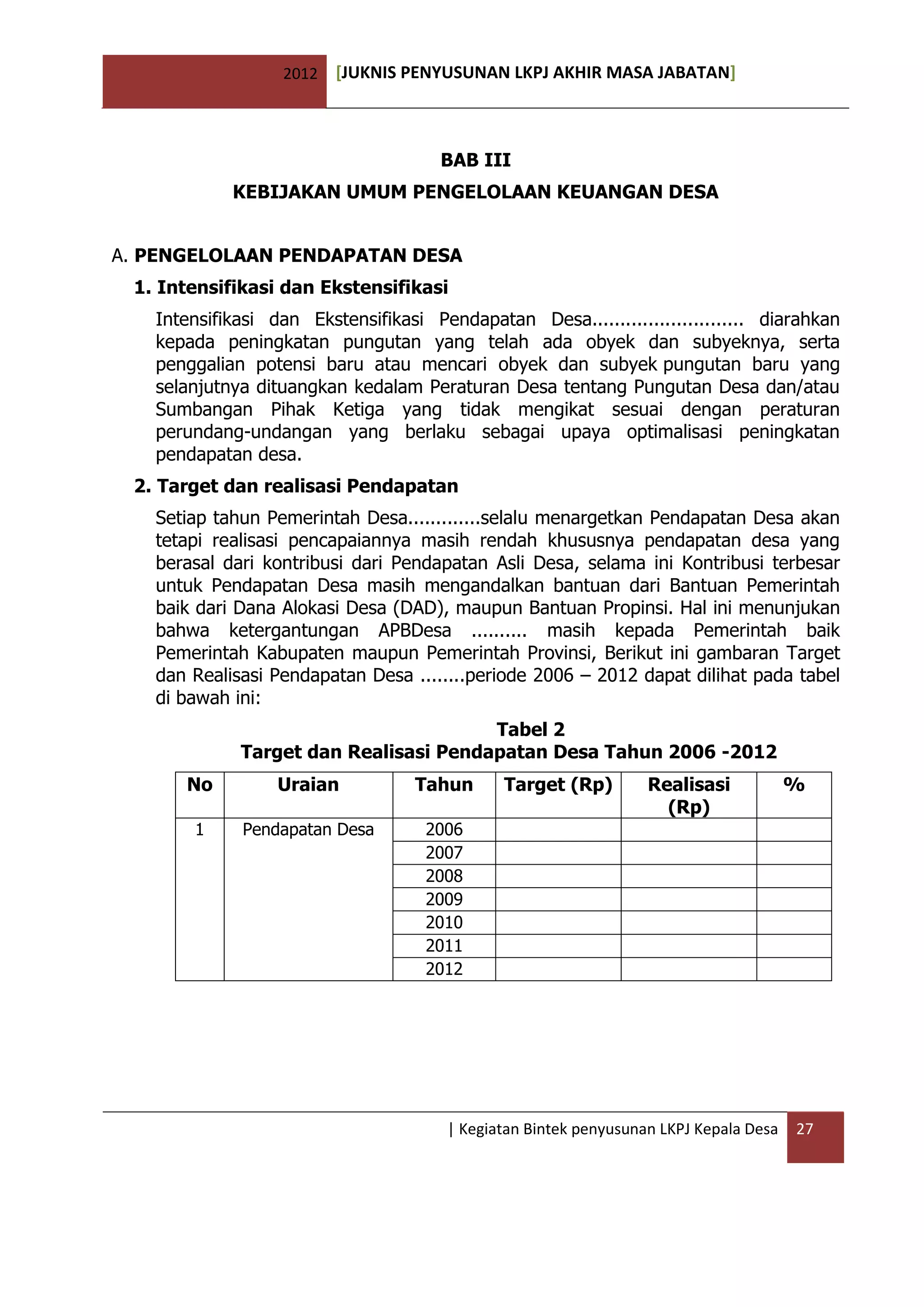 Juknis LKPJ Kepala Desa | PDF