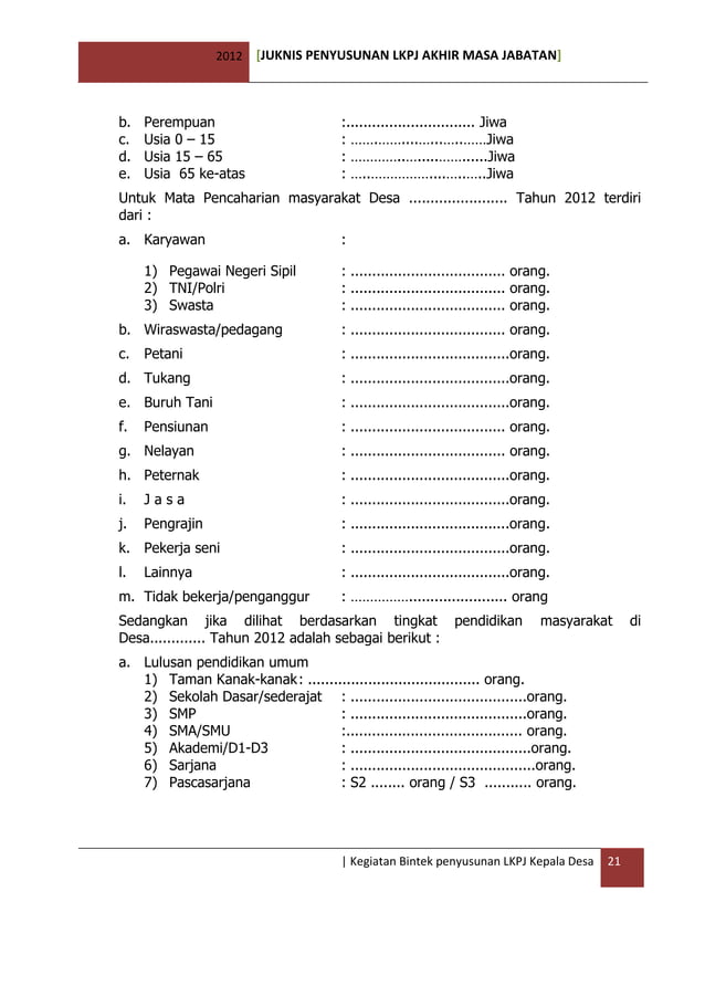 Juknis LKPJ Kepala Desa | PDF