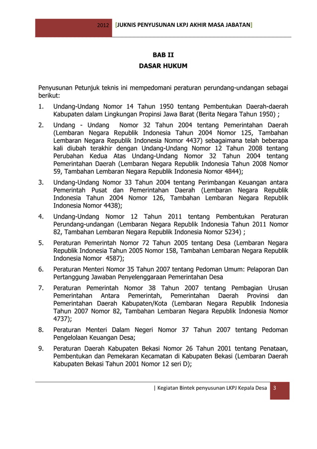 Juknis LKPJ Kepala Desa | PDF