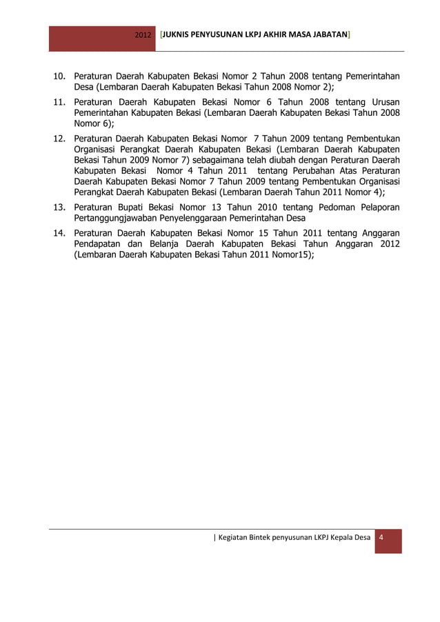 Juknis LKPJ Kepala Desa | PDF