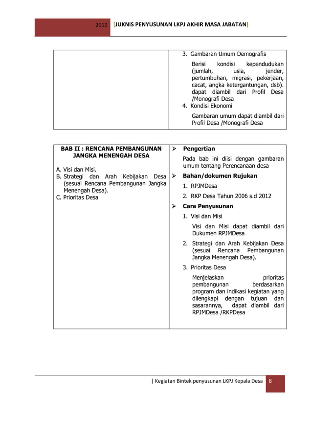 Juknis LKPJ Kepala Desa | PDF