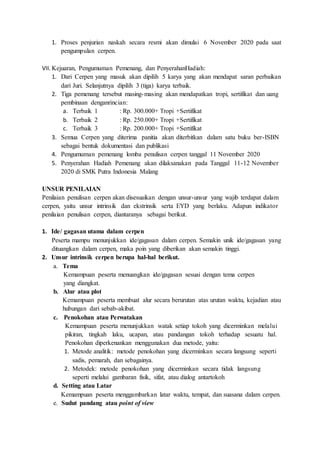 Juknis lomba cerpen smk pim 2020 (intern) | PDF | Free Download