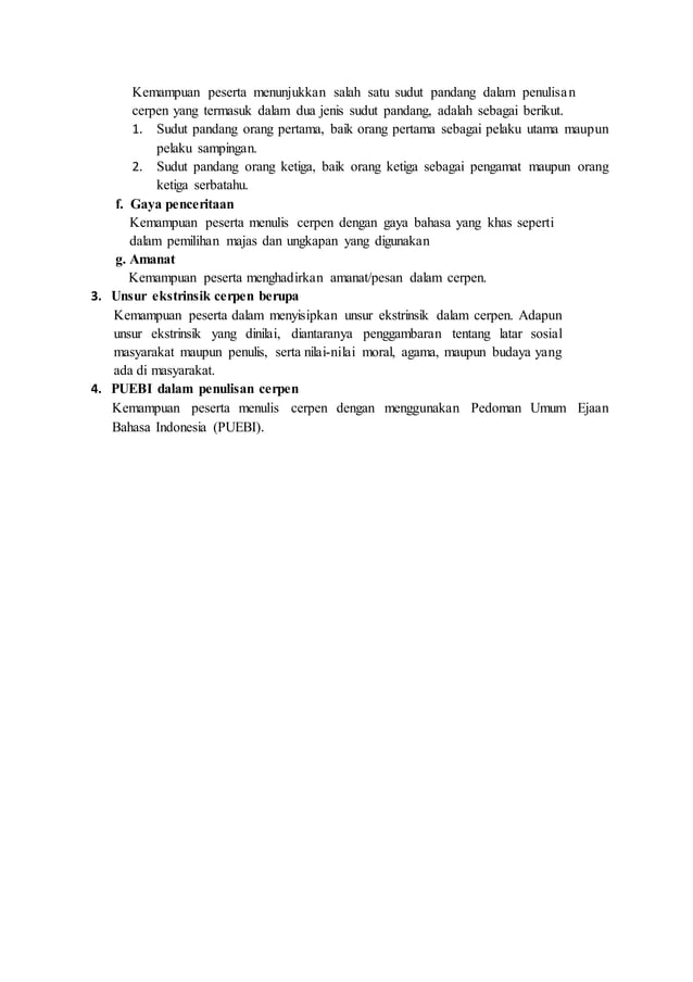 Juknis lomba cerpen smk pim 2020 (intern) | PDF | Free Download