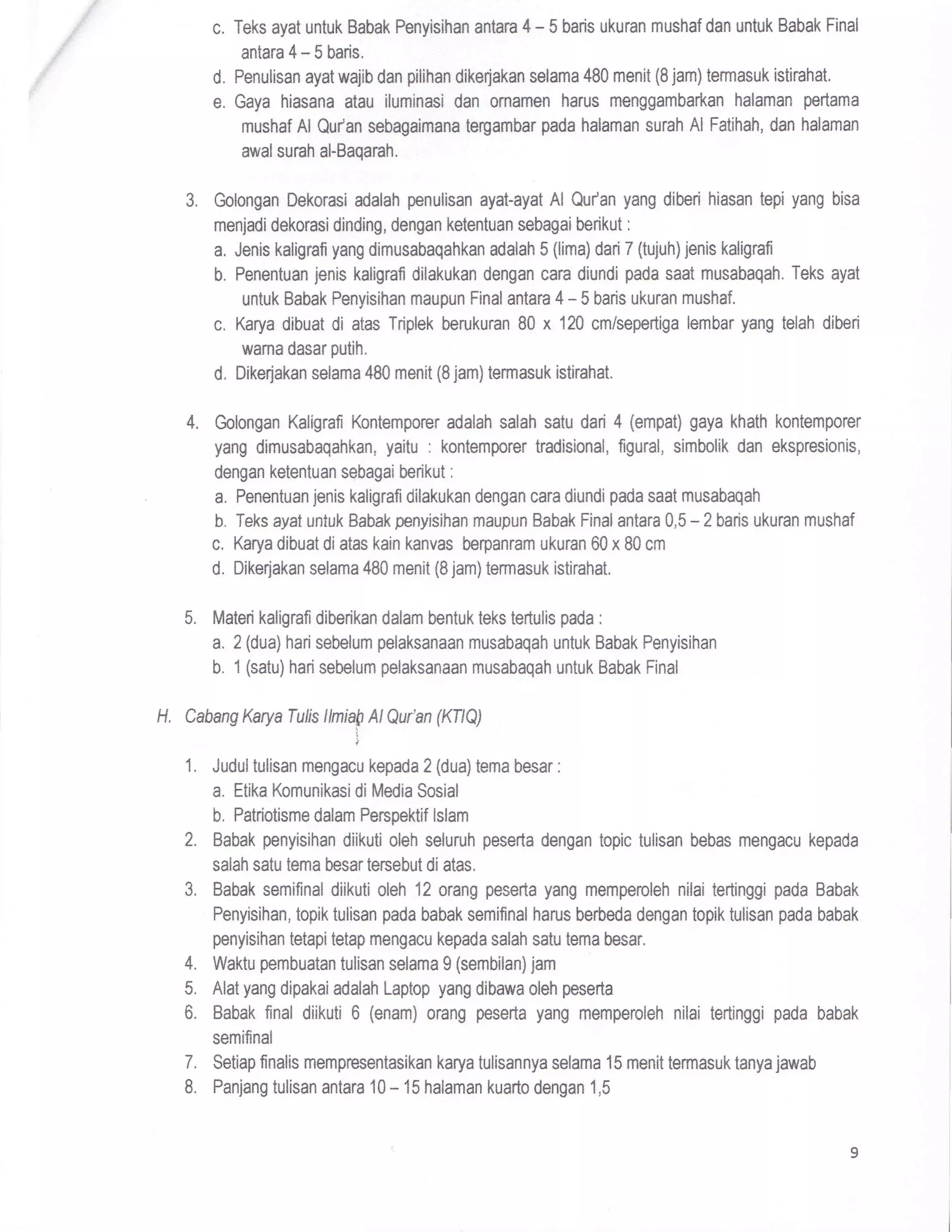 Juknis mtq 2020 | PDF