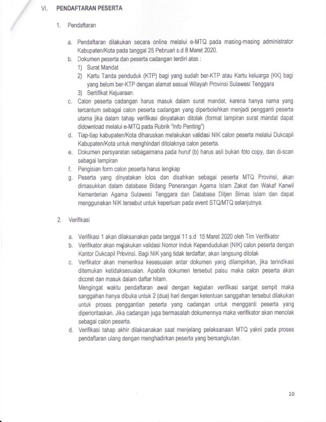 Juknis mtq 2020 | PDF