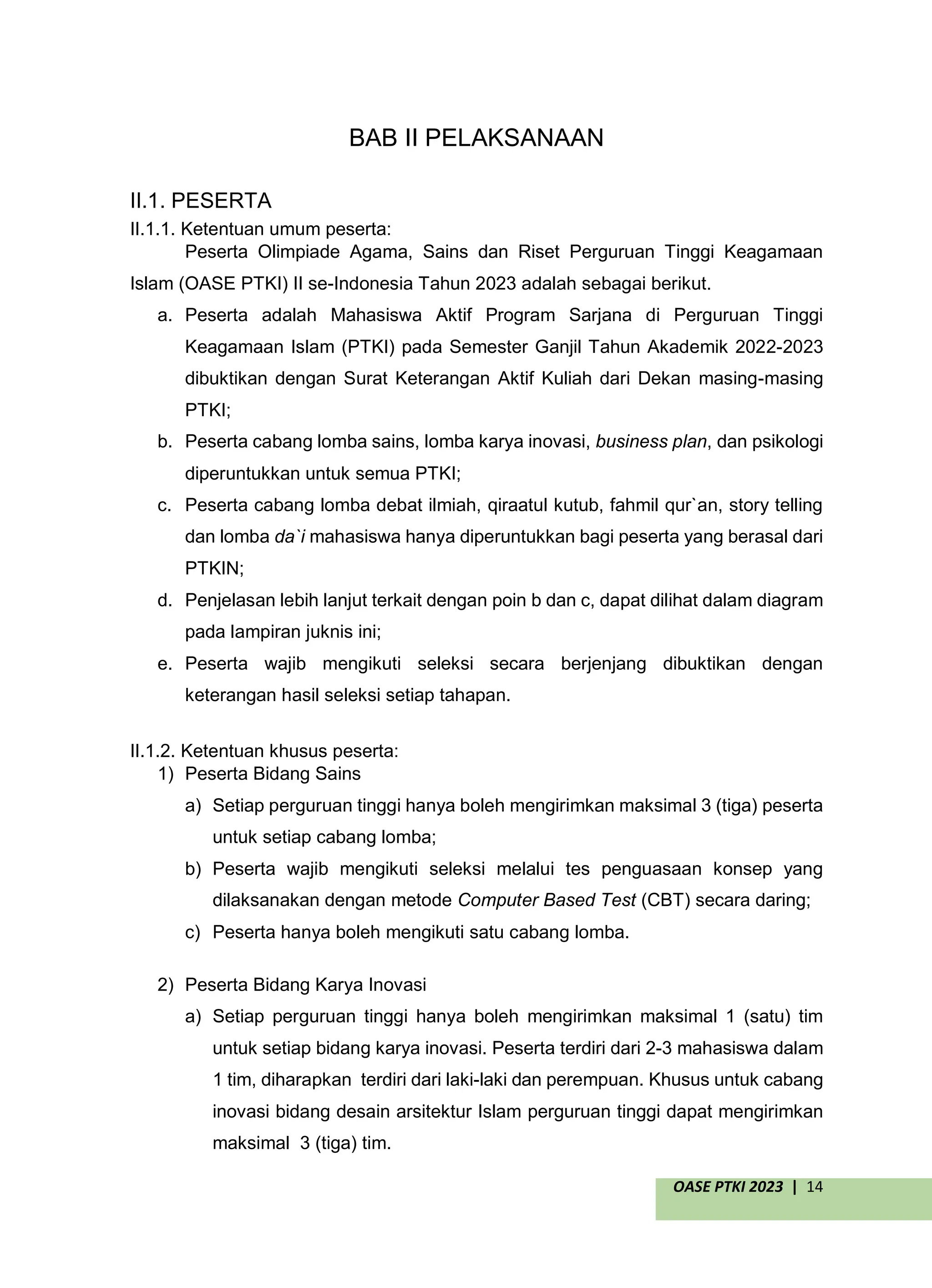 Juknis OASE pada tahun 2023 lengkap terbaru | PDF