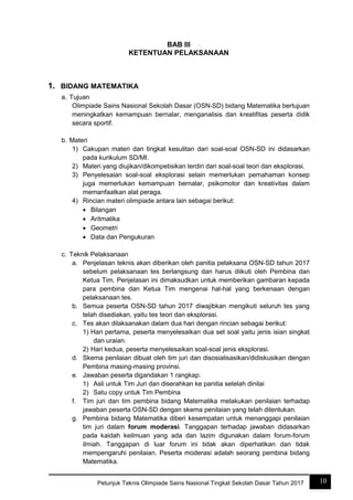 Juknis OSN SD 2017 | PDF