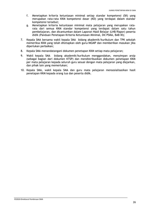 Juknis penetapan nilai kkm | PDF
