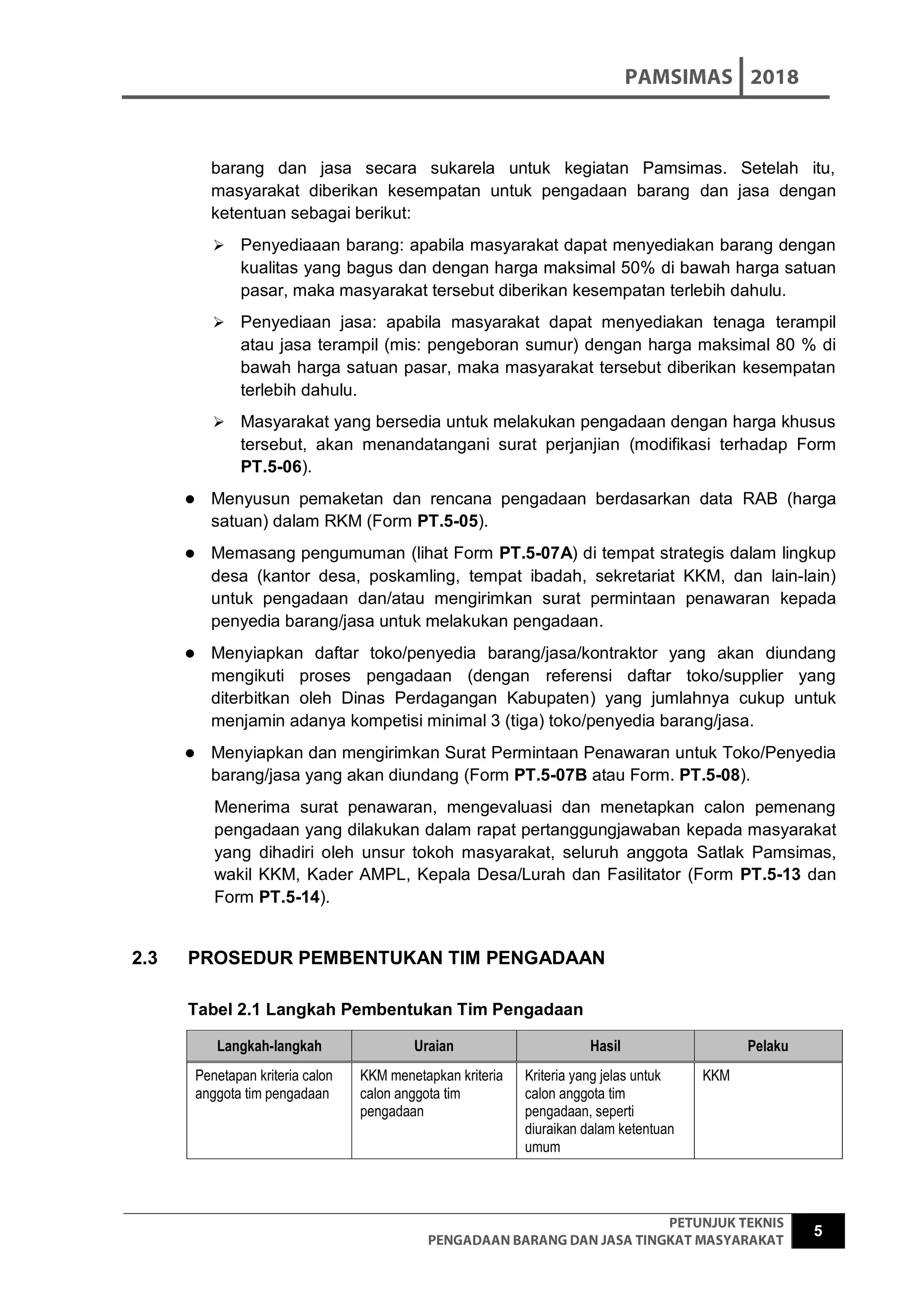 Juknis pengadaan barang dan jasa tingkat masy. pamsimas 2018 rev | PDF