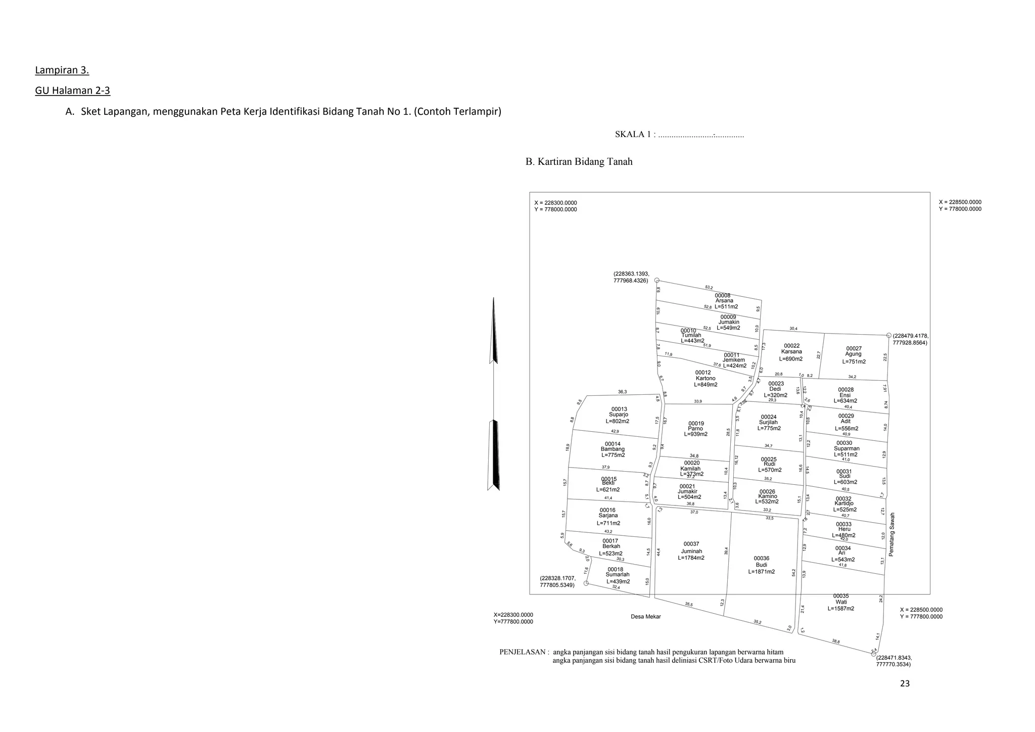 Juknis pengukuran bidang tanah sistematik lengkap | PDF