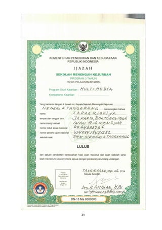 Juknis penulisan ijazah dan skhun | PDF