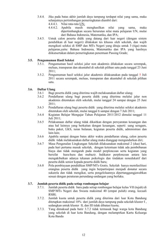 Juknis ppdb kota bandung tahun 2011 | PDF