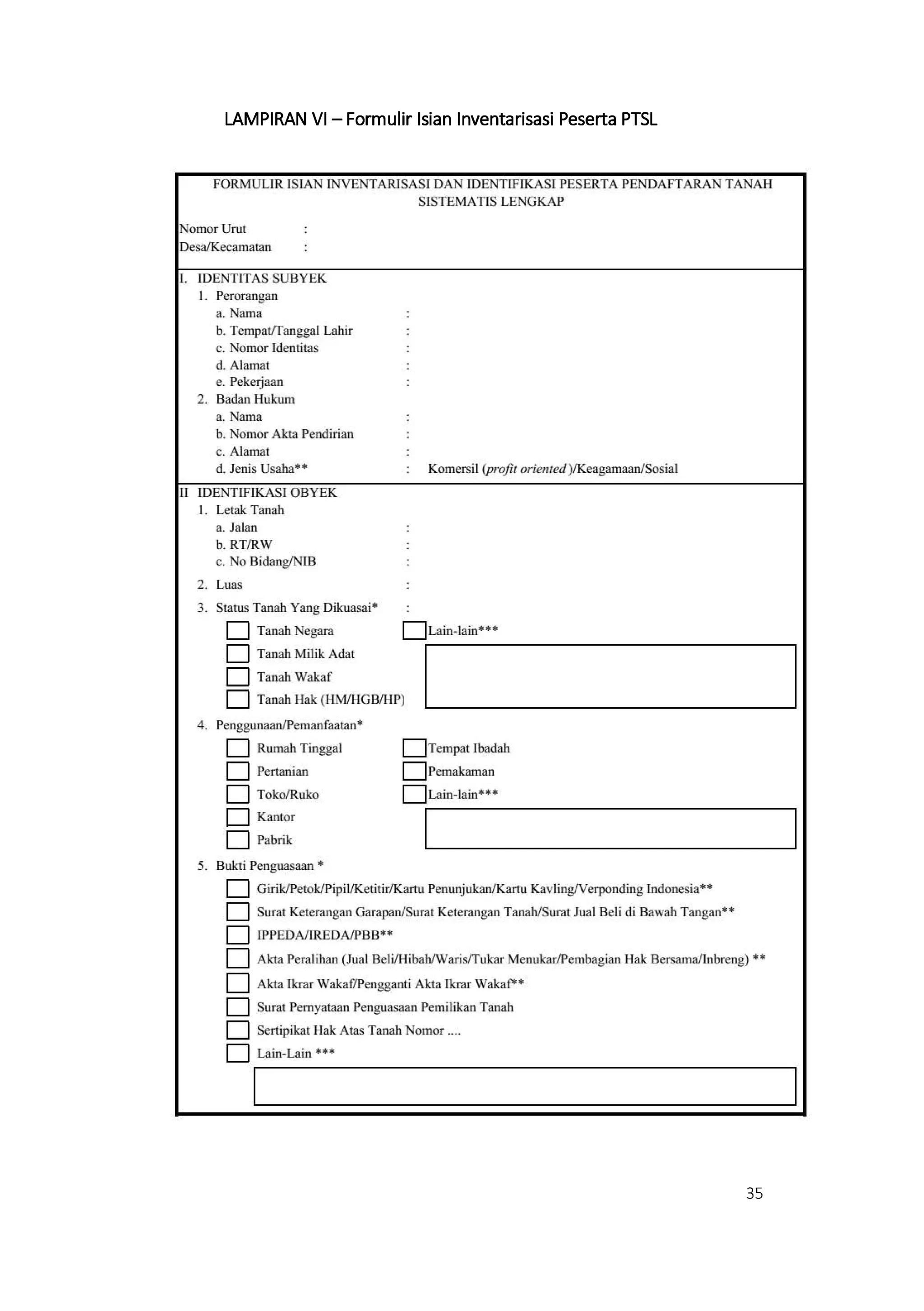 JUKNIS PENDAFTARAN TANAH SISTEMATIK LENGKAP BERBASIS PARTISIPASI MASYARAKAT | PDF