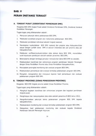 Petunjuk Teknis Bantuan Operasional Sekolah (BOS) SMK 2013 | PDF