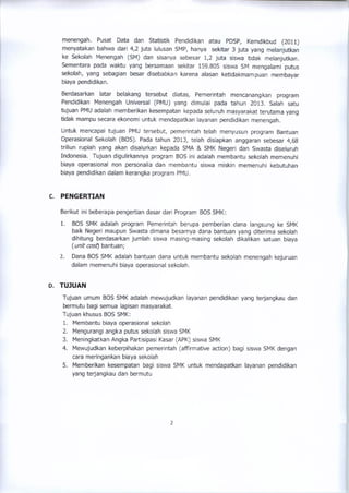 Petunjuk Teknis Bantuan Operasional Sekolah (BOS) SMK 2013 | PDF