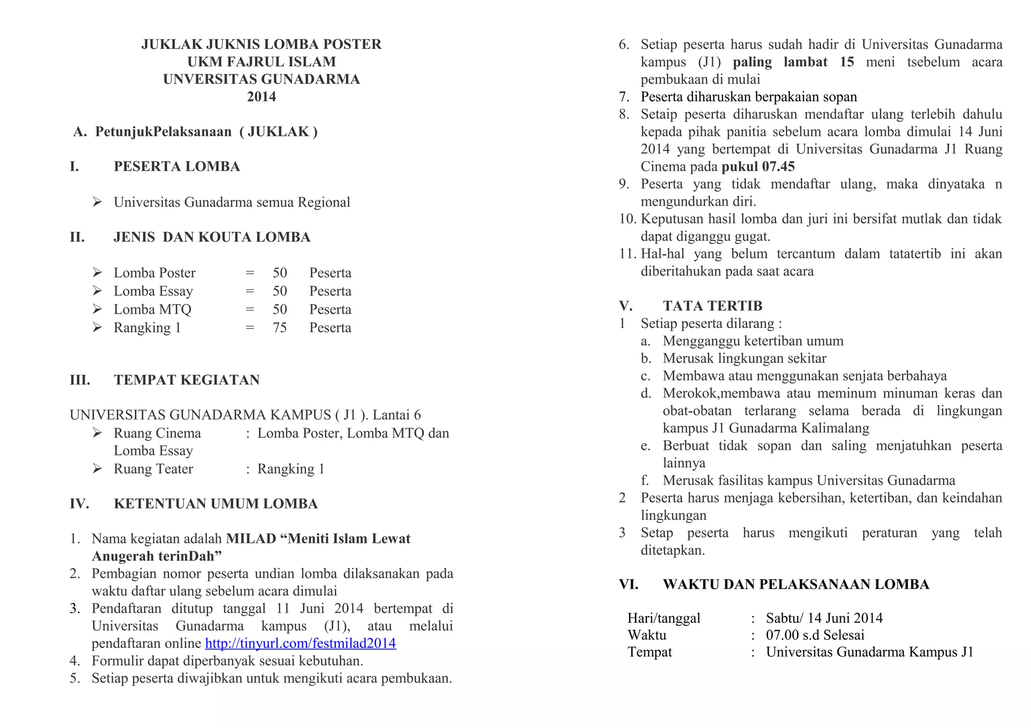 Juknis seluruh lomba fix | DOC