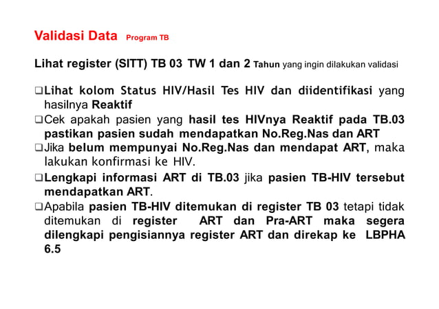 Juknis Penata Laksanaan Penyakit TB HIV For Tenaga Kesehatan | PPTX