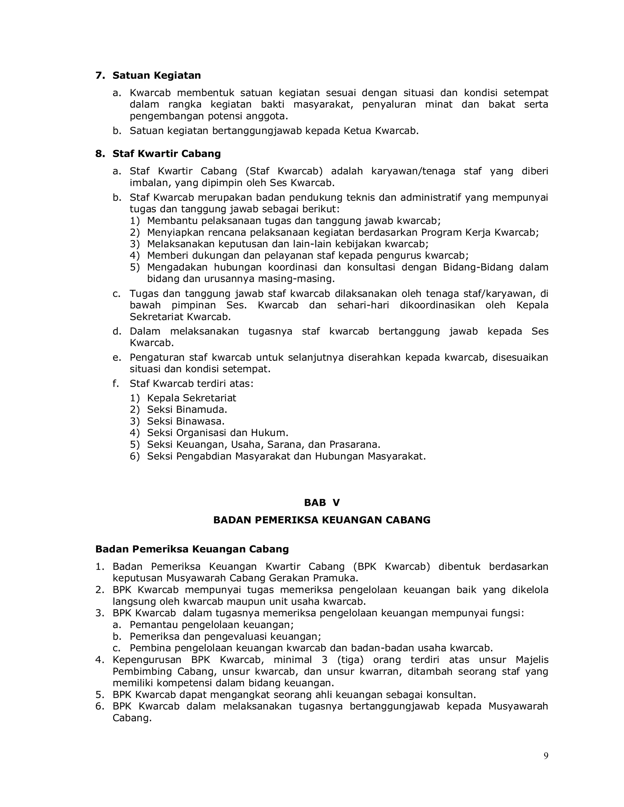 Petunjuk Penyelenggaraan Organisasi dan Tata Kerja Kwartir Cabang GP Keputusan Kwartir Nasional ...