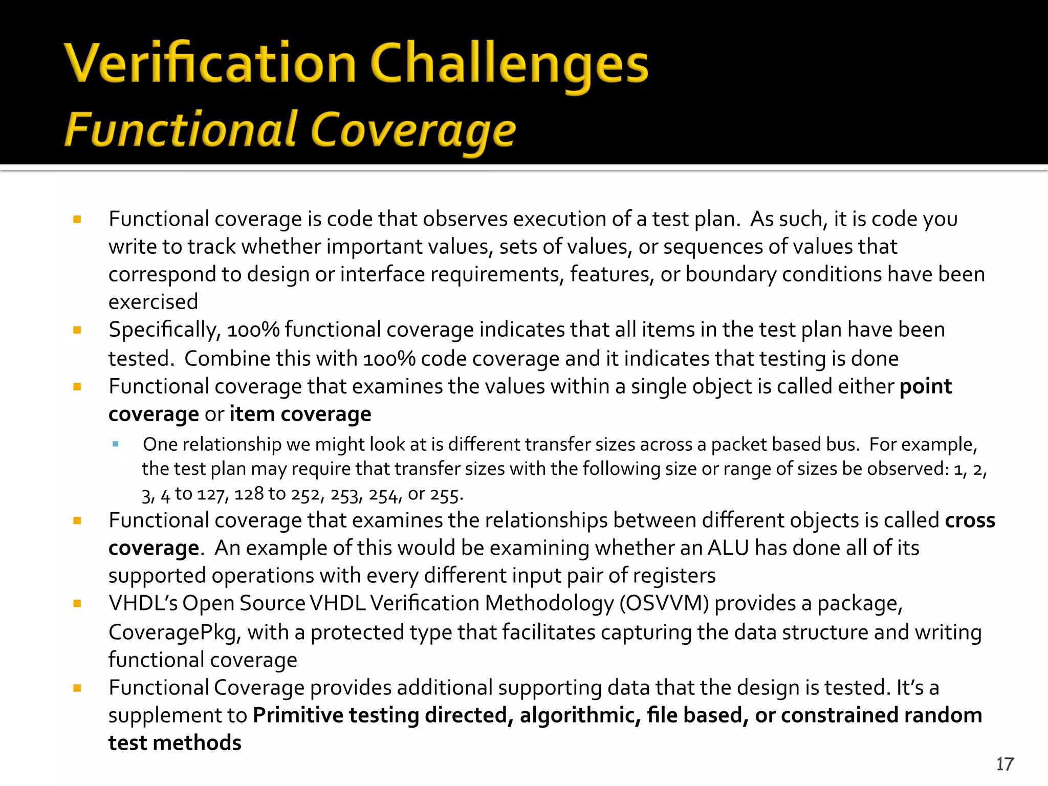 Verification challenges and methodologies - SoC and ASICs | PDF