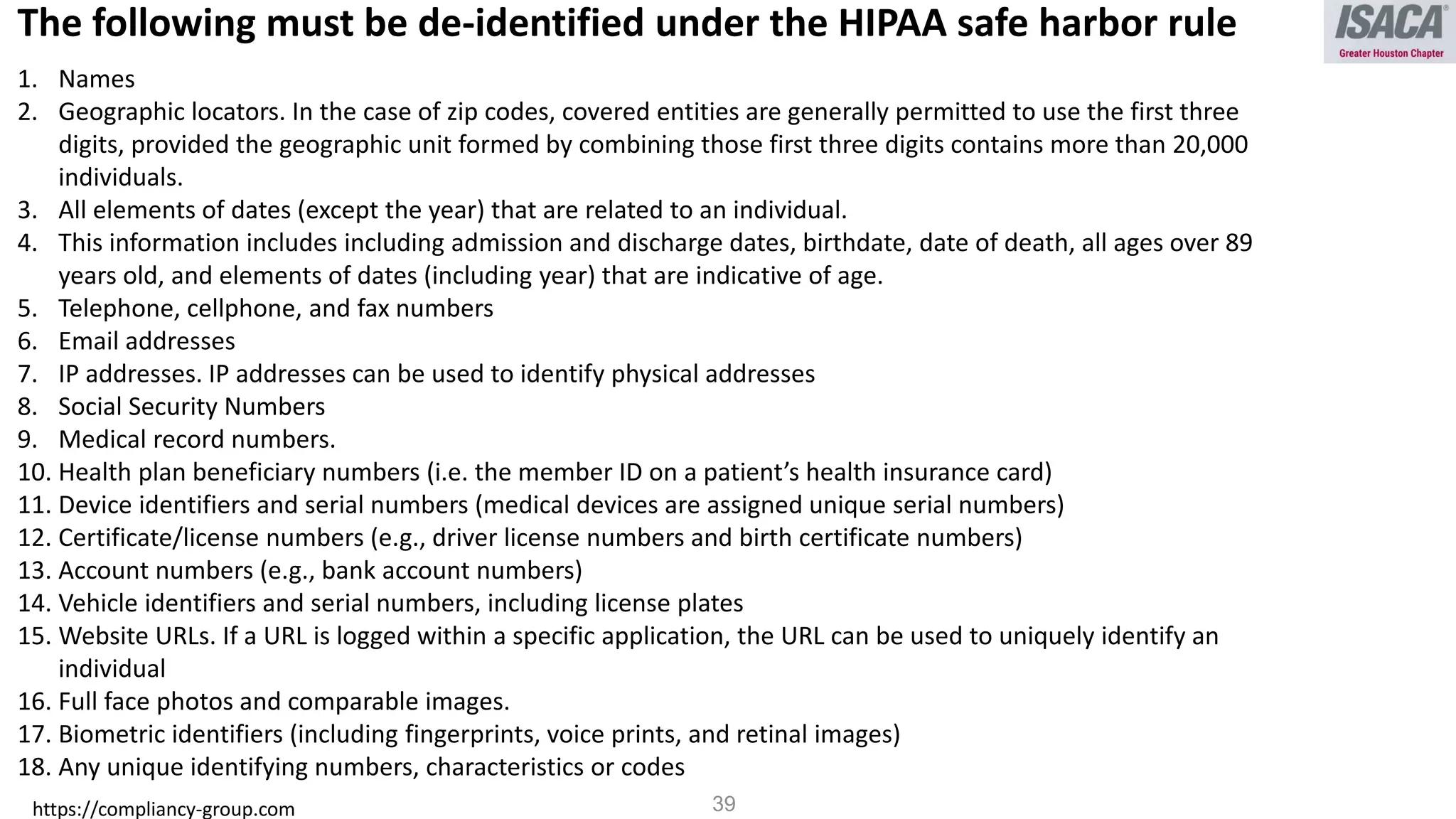 ISACA Houston - Practical data privacy and de-identification techniques ...