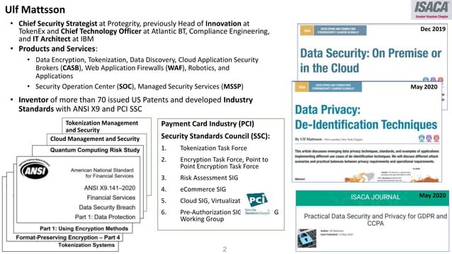 ISACA Houston - Practical data privacy and de-identification techniques | PPT