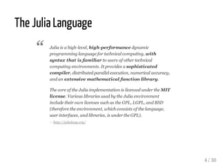 Julia - Easier, Better, Faster, Stronger | PPT