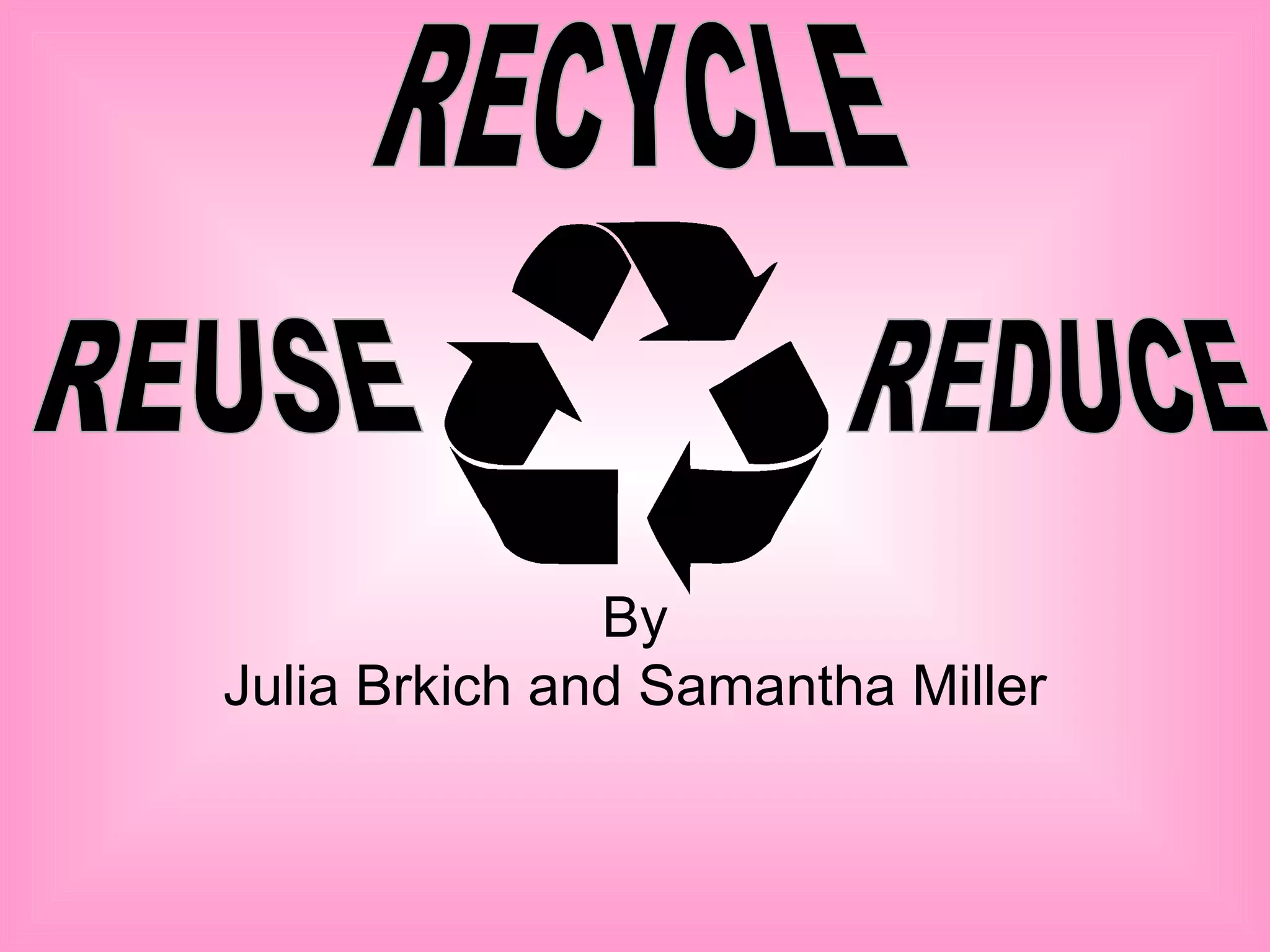 Recycle, Reuse and Reduce | PPT