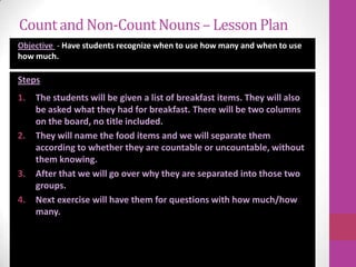 Julia Clark - Count and Non-count Nouns | PPTX