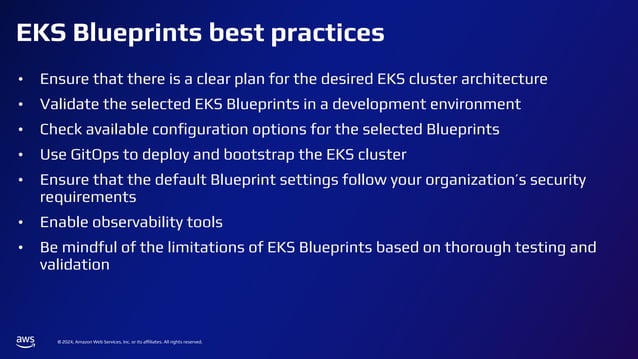 Julia Furst Morgado Managing EKS Clusters at Scale using Blueprints and ...